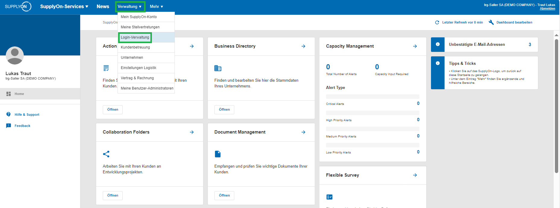 Nachfolge bestimmen | SupplyOn Support Center